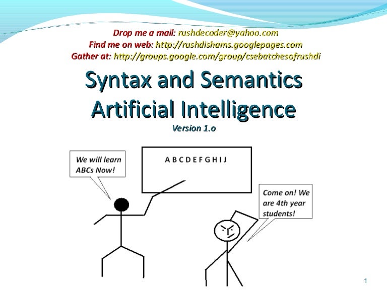 Syntax And Semantics