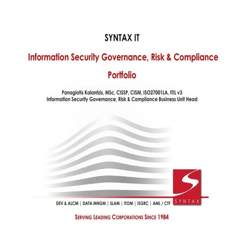 Syntax IT ISGRC Products & Services | PDF