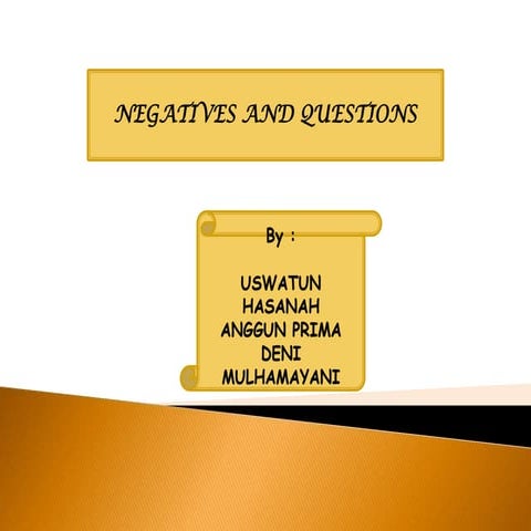 Negatives and Questions | PPTX