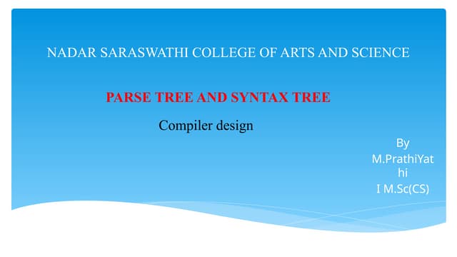 Introduction Of Syntax Tree And Parse Treepptx Programming Languages 9318