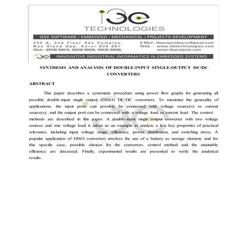 Synthesis and analysis of double input single-output dc dc converters | DOCX
