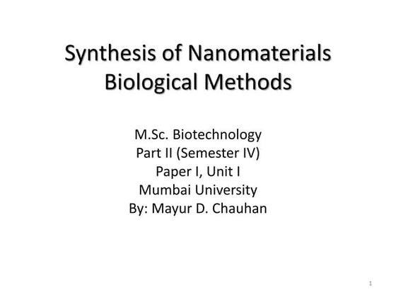 TOP-DOWN AND BOTTOM-UP APPROACH IN SYNTHESIS OF NANOPARTICLES.pptx | Chemistry | Science