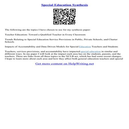 Synthesis Essay Ideas | PDF