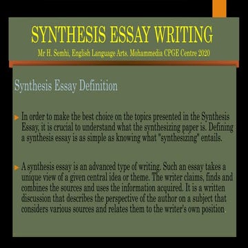 How to write a synthesis essay writing steps and procedures | PPT