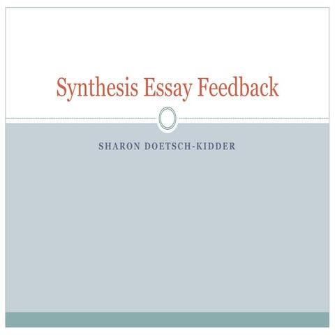 Synthesis feedback | PPTX