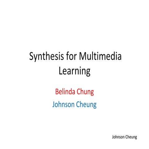 Synthesis for Multimedia Learning | PPT | Educational Video Games ...