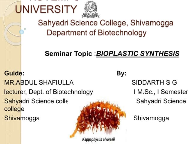 Bioplastic from banana peels | PPTX
