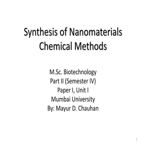 Introduction to Properties of nanomaterials | PPTX