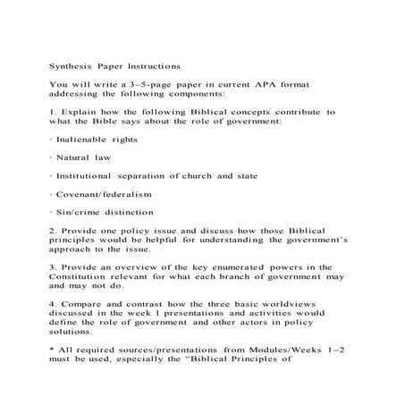 Synthesis Paper InstructionsYou will write a 3–5-page paper | DOCX ...