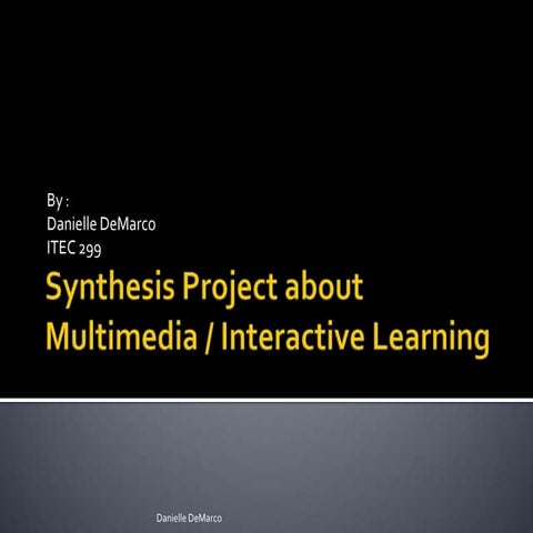 Synthesis project about multimedia | PPT
