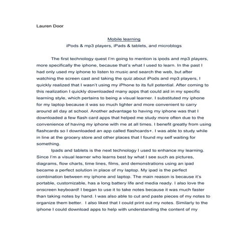 Synthesisquestmobillearning | PDF