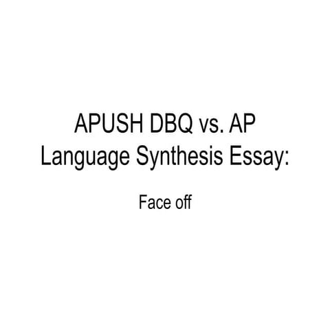 Synthesis vs. dbq | PPT