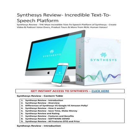 Synthesys Review - Incredible Text-To-Speech Platform | PDF