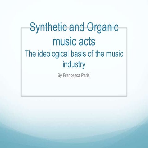 Negus Organic And Synthetic Ideologies | PPT