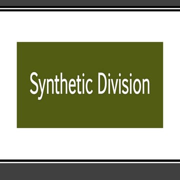 Synthetic division | PPTX