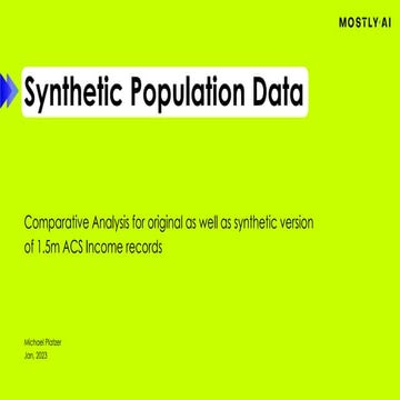 Synthetic Population Data With Mostly Ai Ppt