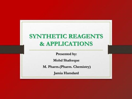 BOP REAGENT| SYNTHETIC COUPLING REAGENT.pptx | Chemistry | Science