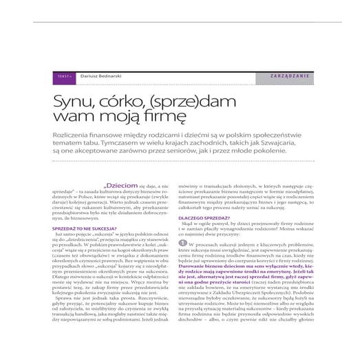 Synu, córko, (sprze)dam wam moją firmę | PDF