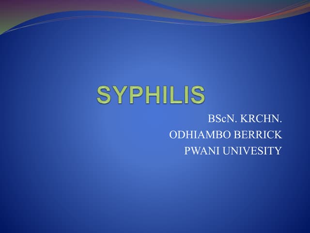 Syphilis Ppt
