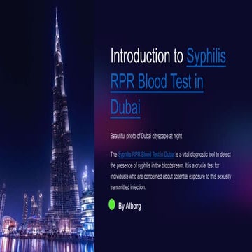 Syphilis RPR Blood Test in Dubai(alborg).pptx