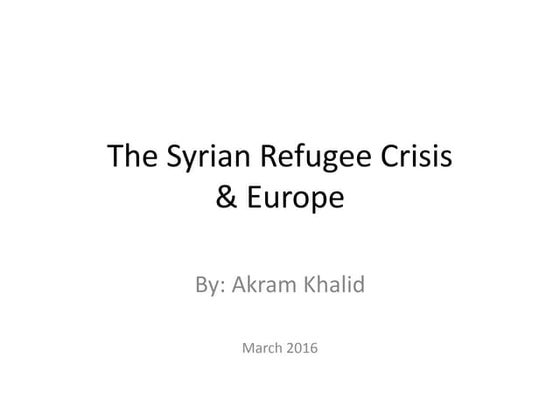 The Refugee Crisis | PPT
