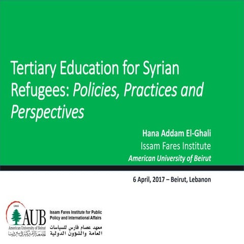 Syrian Refugees Higher Education - Lebanon | PPT