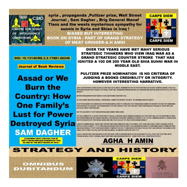 Syria , propaganda ,pulitzer prize, wall street journal , sam dagher ...