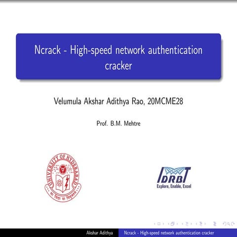 System Securirty Password Cracking Tool Ncrack | PDF