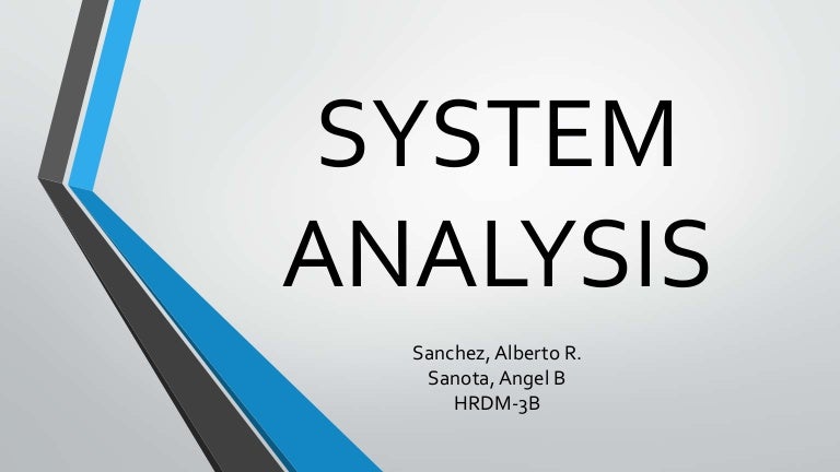 System Analysis In Management System Analysis In Management