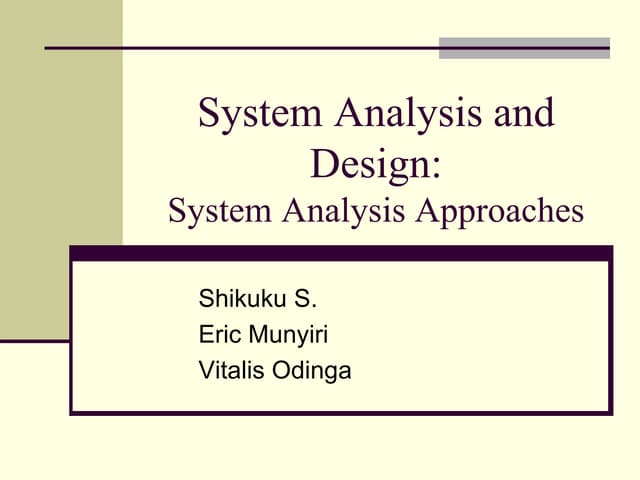 Structured systems analysis and design methodology | DOCX