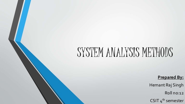 System Analysis Methods system-analysis-methods