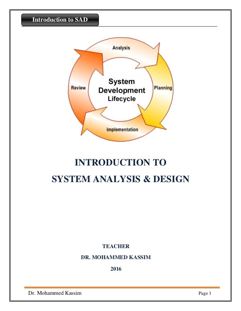 Introduction to System analysis part1 Introduction to System analysis part1