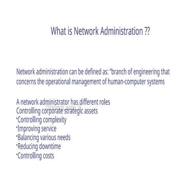 Introduction to Network and System Administration | PPTX