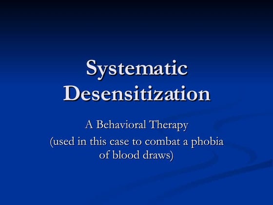SYSTEMATIC DESENSITIZATION | PPT