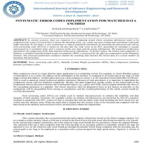 Systematic Error Codes Implimentation For Matched Data Encoded 47405 Pdf