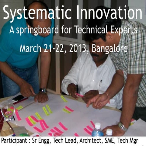 Systematic innovation for Technical Experts | PPT