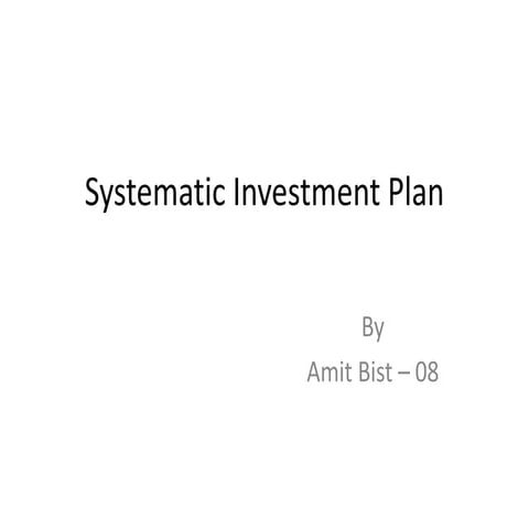 Systematic investment plan | PPTX