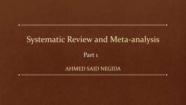 Systematic review ppt | PPT