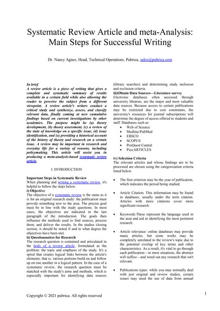 Introduction to systematic literature review | PPT