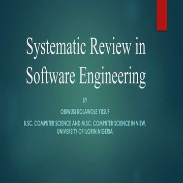 Systematic Review in Software Engineering | PPTX