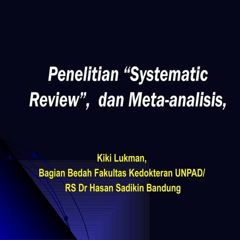 Systematic review & Meta analysis slide healthcare | PPT