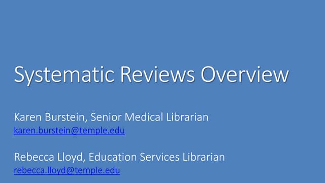 Systematic review ppt | PPT