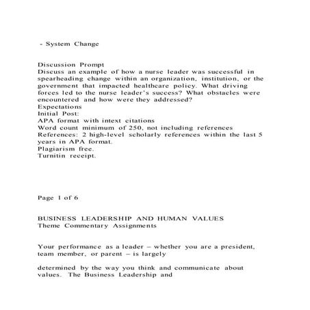 - System ChangeDiscussion PromptDiscuss an example of how | PDF