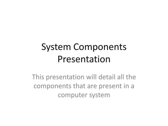 Component presentation | PPT