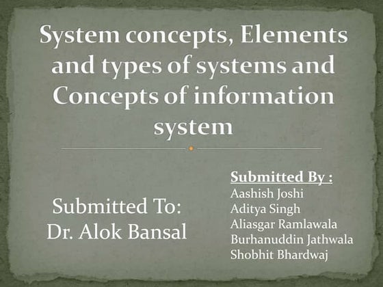 System concept in MIS | PPTX | Operating Systems | Computer Software ...