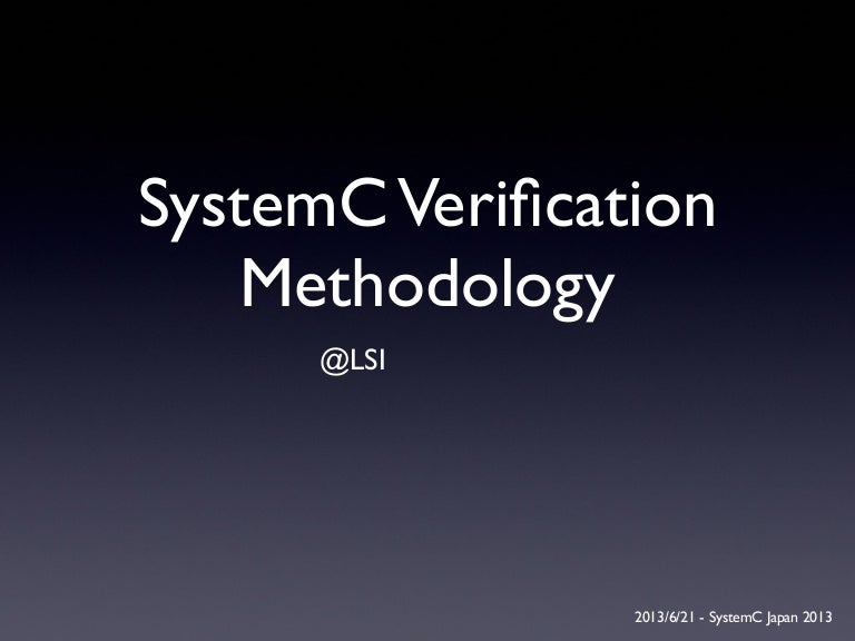 Systemc Verification Methodology