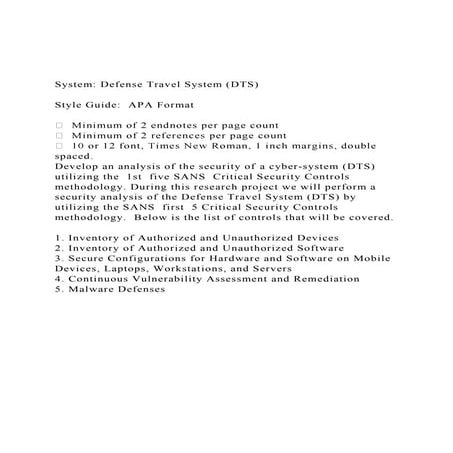 System Defense Travel System (DTS)Style Guide APA Forma.docx