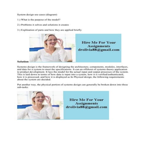 System Design Use Cases Diagram 1 What Is The Purpose Of The Modeldocx