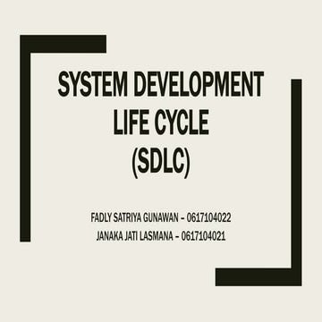 System development life cycle universitas widyatama | PPT