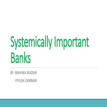 Systemically important banks | PPTX